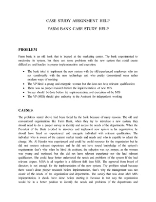 FARM BANK CASE STUDY HELP | DOCX