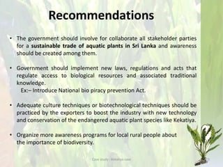 Kekatiya case, bio piracy of Sri Lanka’s biodiversity | PPT