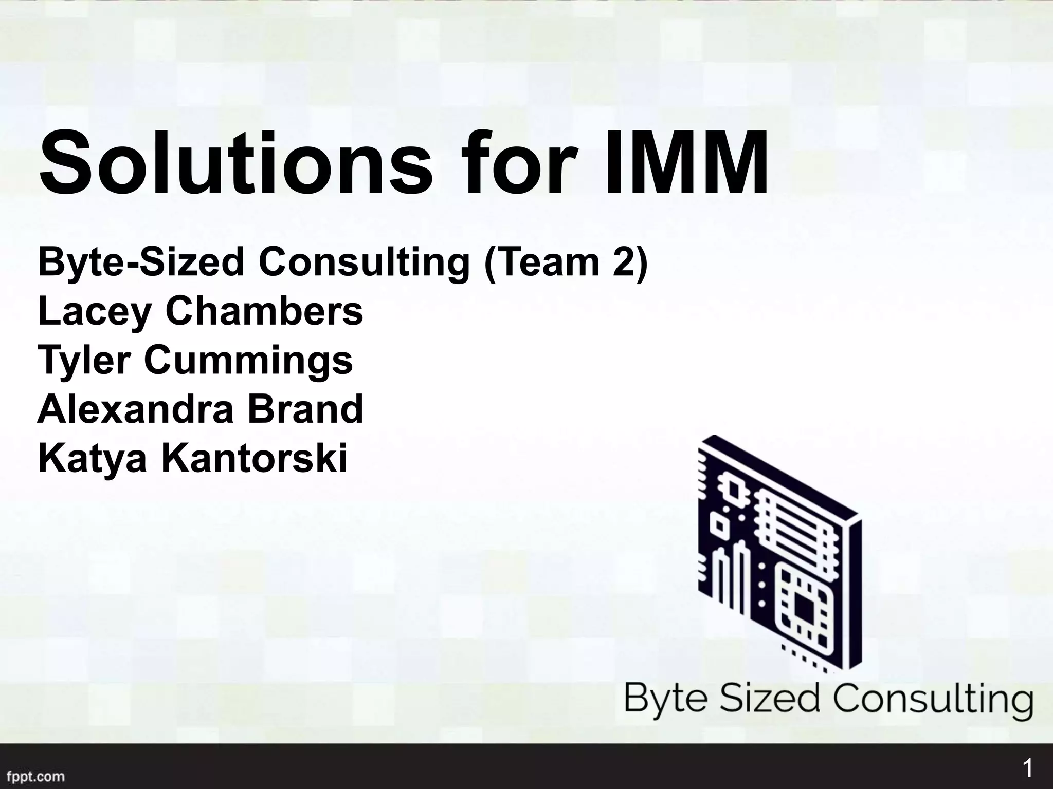 IMM Case Study | PPT