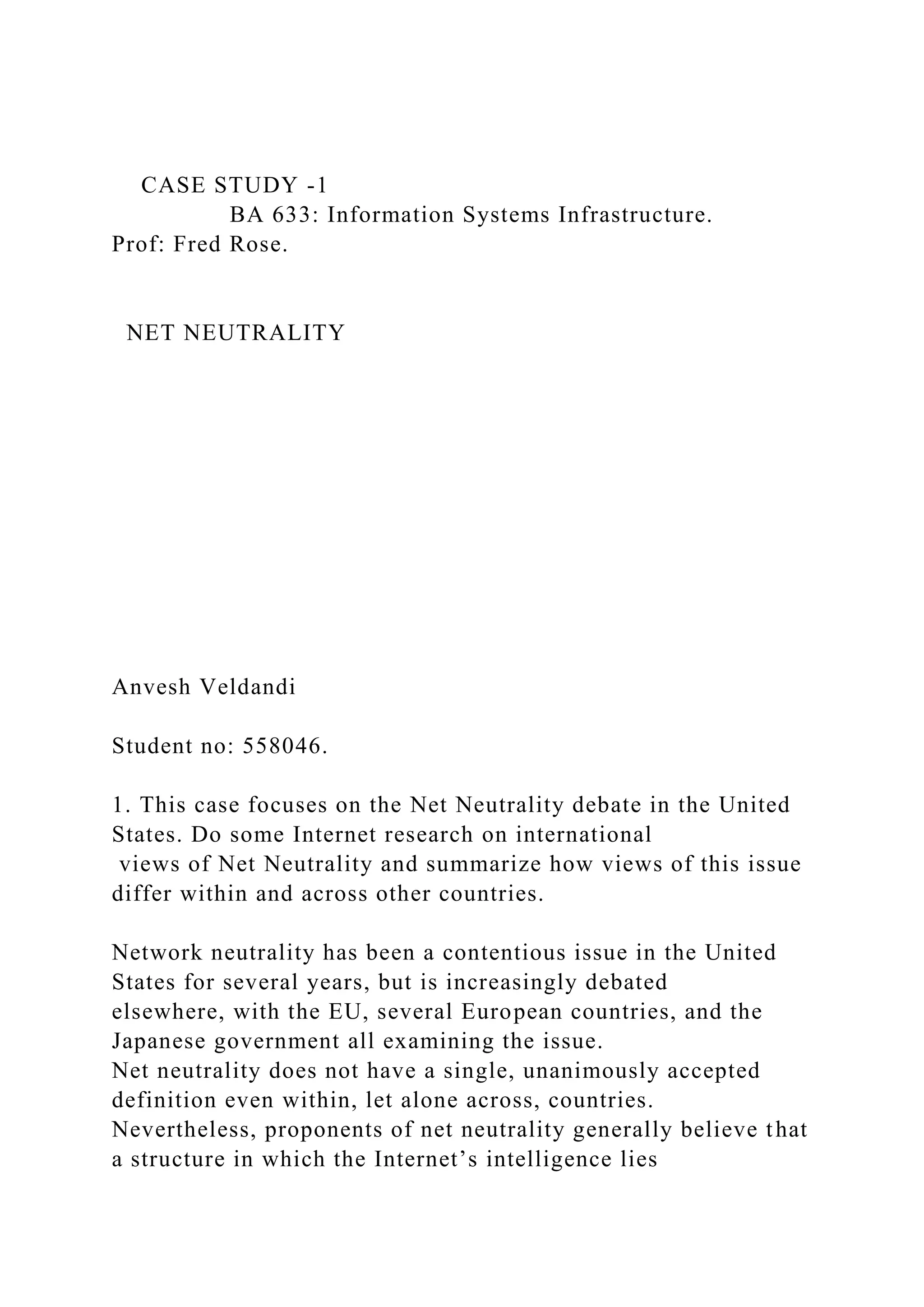 CASE STUDY -1 BA 633 Information Systems Inf.docx