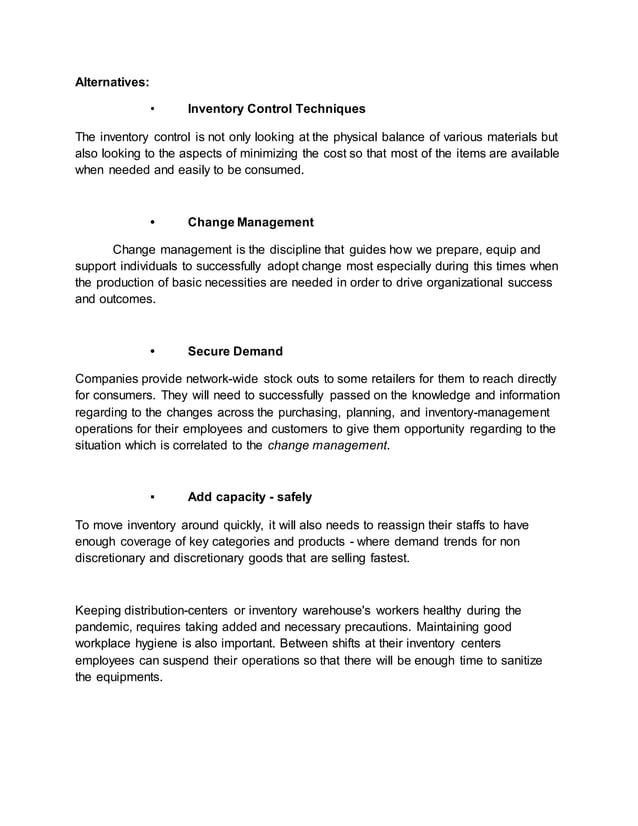 Case study Inventory Management | DOCX