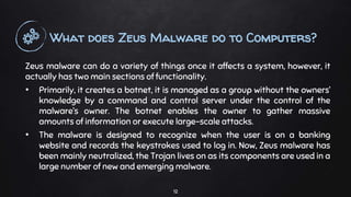 Study on Zeus Banking Malware | PPTX