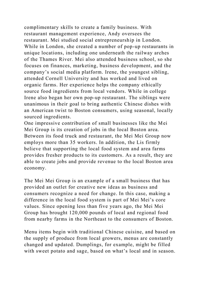 Case Study. Case Study. Case 5.3 The Mei Mei Group A Family Affa.docx