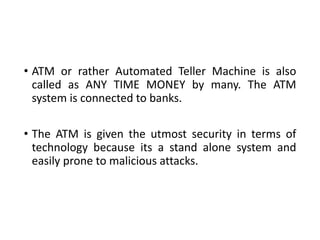 Case Study of ATM Processing System using UML Diagram | PPTX