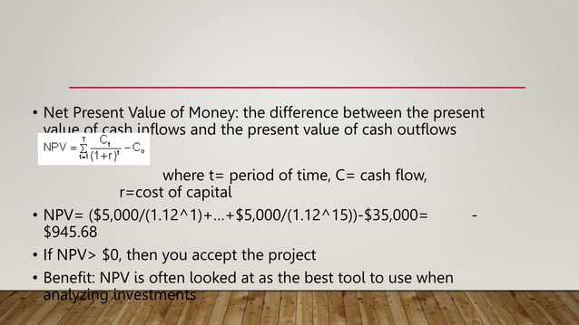 case study in corporate finance npv irr arr | PPTX | Business ...