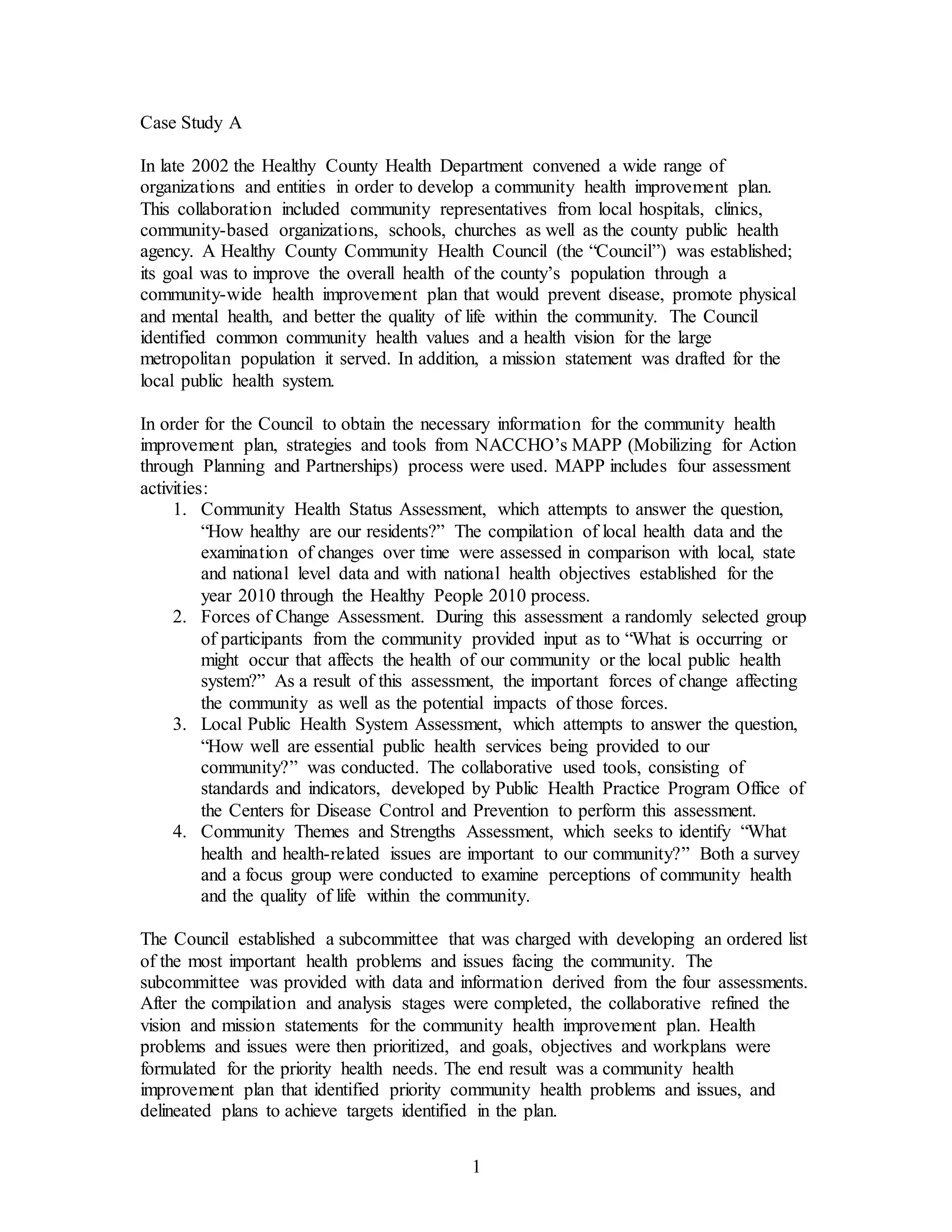 Performance Management Case study A | DOC