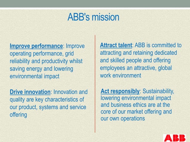 Case study abb mission and vision | PPTX
