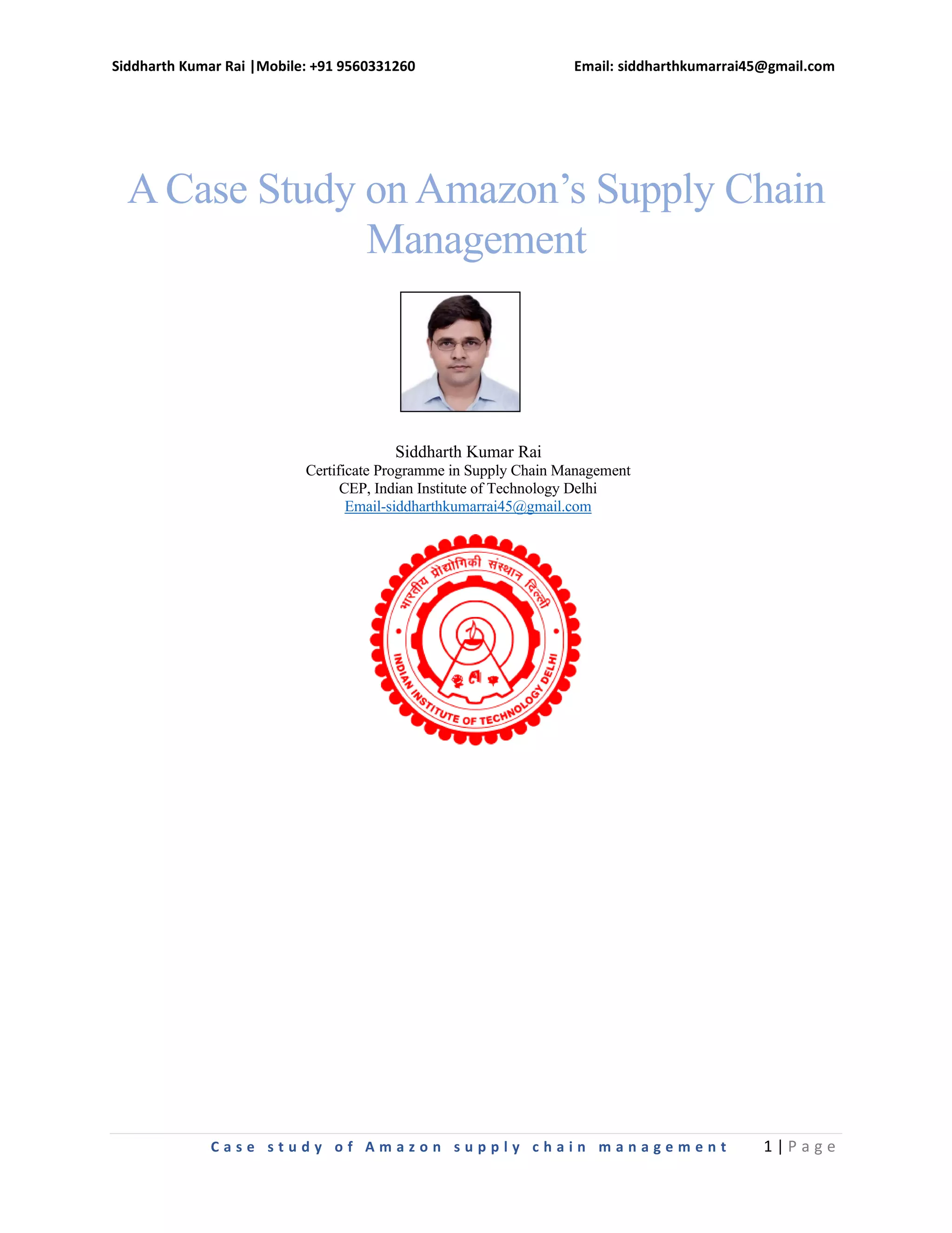 Case Study- A case study of Amazon on its supply chain management.pdf