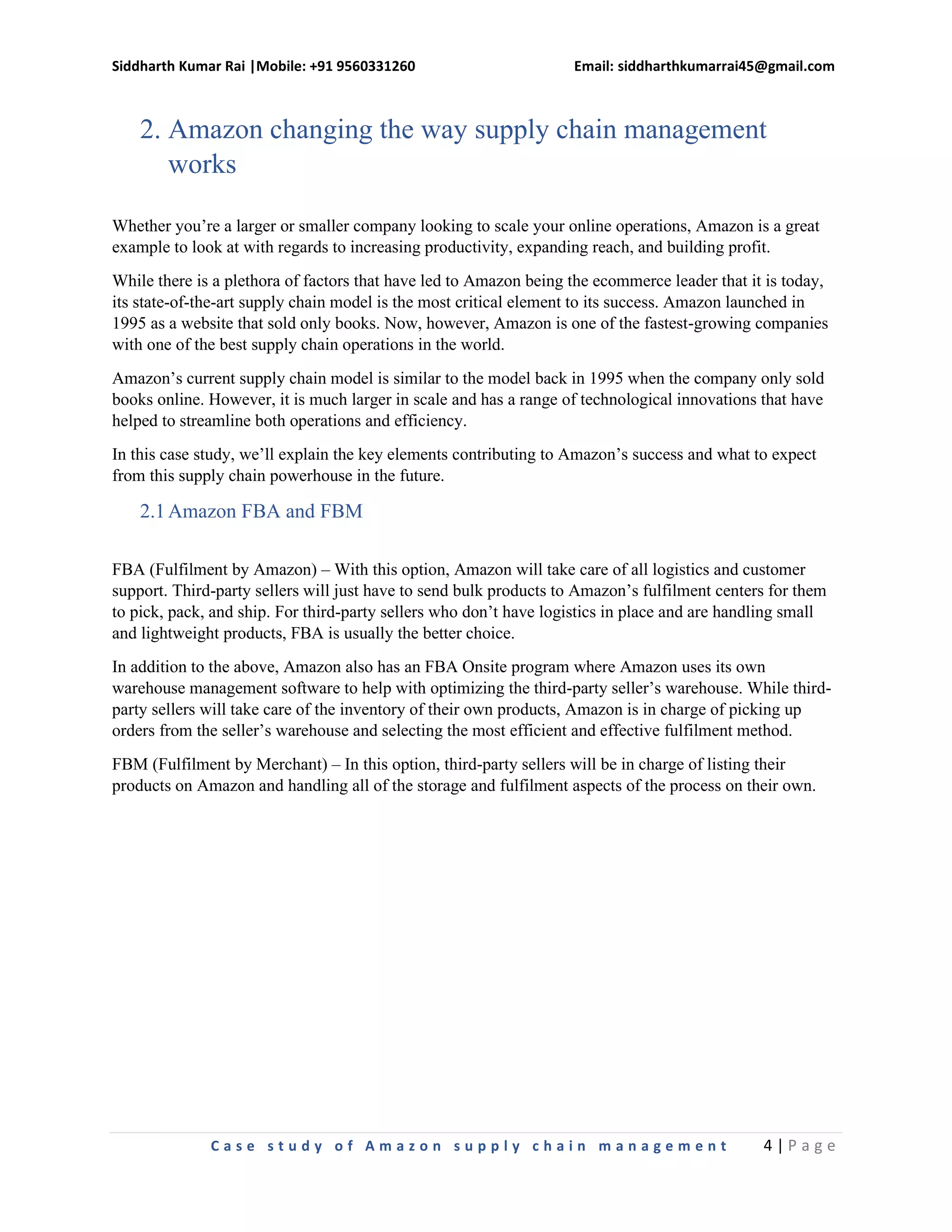 Case Study- A case study of Amazon on its supply chain management.pdf