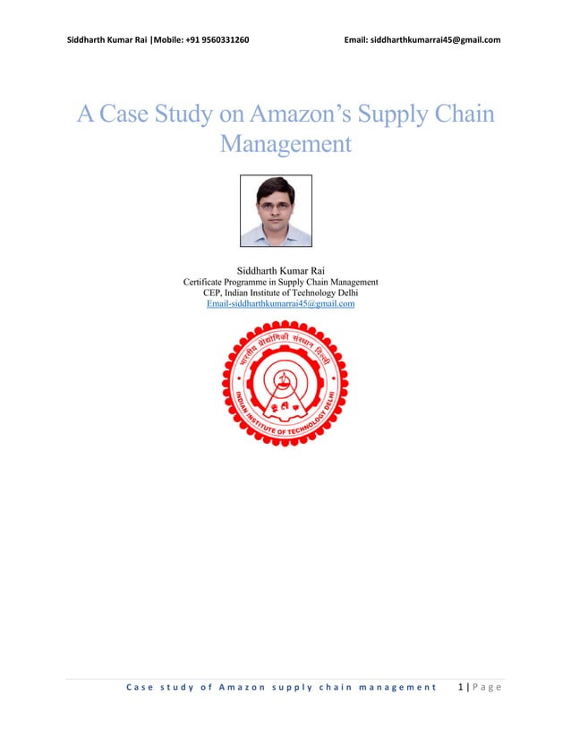 Case Study- A case study of Amazon on its supply chain management.pdf | Logistics and ...