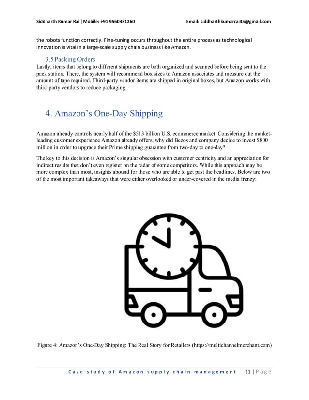 Case Study- A case study of Amazon on its supply chain management.pdf | Logistics and ...