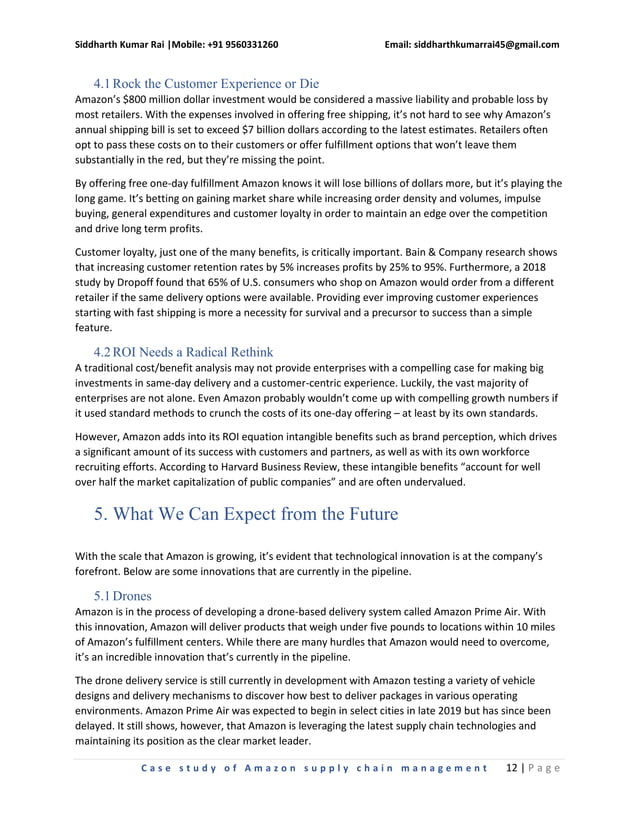 Case Study- A case study of Amazon on its supply chain management.pdf | Logistics and ...