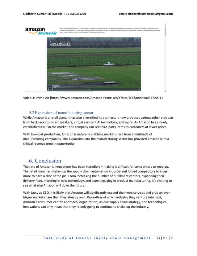 Case Study- A case study of Amazon on its supply chain management.pdf | Logistics and ...