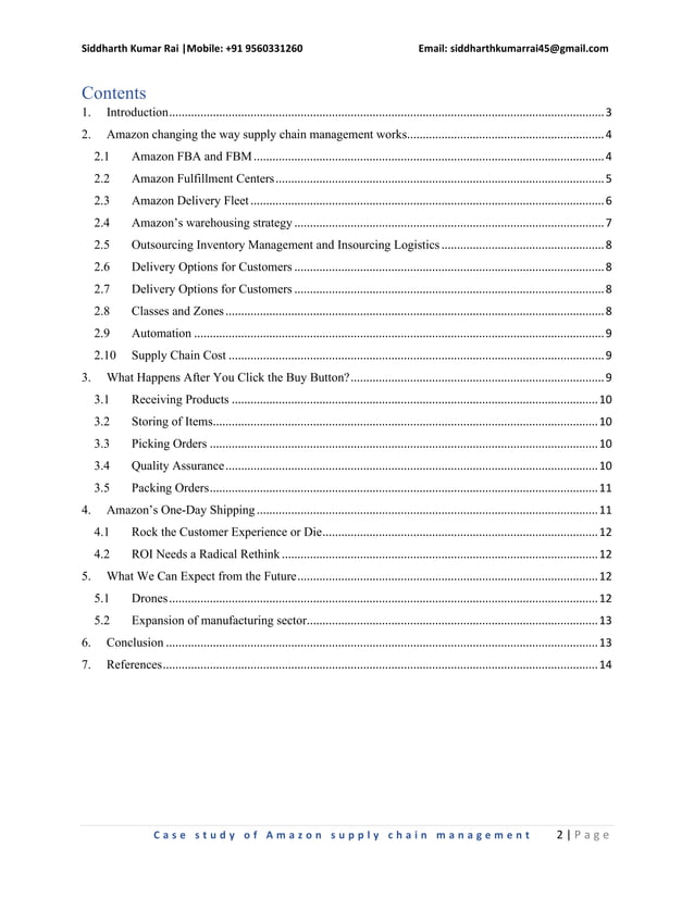 Case Study- A case study of Amazon on its supply chain management.pdf | Logistics and ...