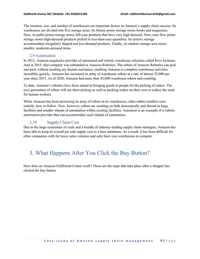 Case Study- A case study of Amazon on its supply chain management.pdf | Logistics and ...