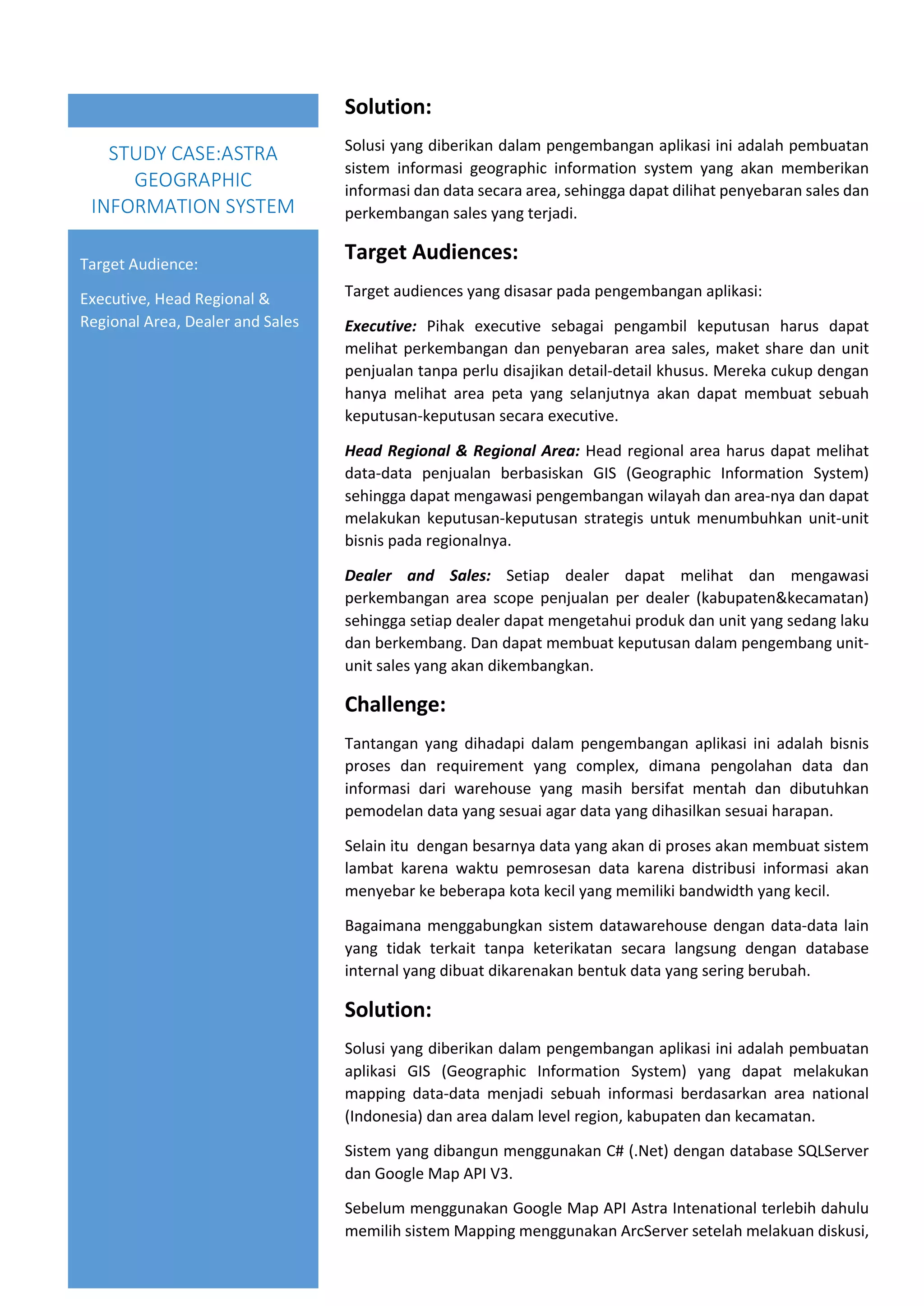 Case study - Astra Geographic Information System | PDF