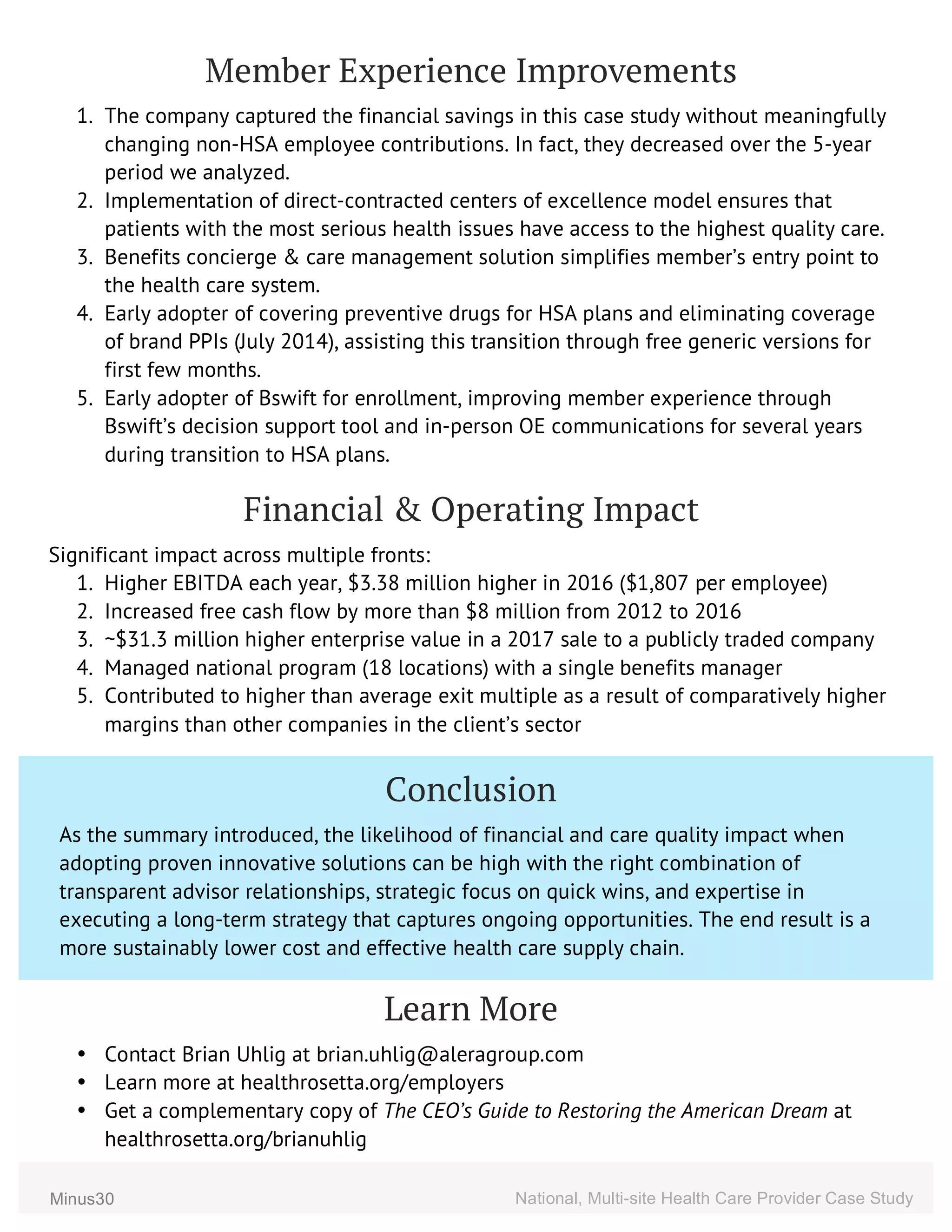 Case study - Surgery Partners | PDF