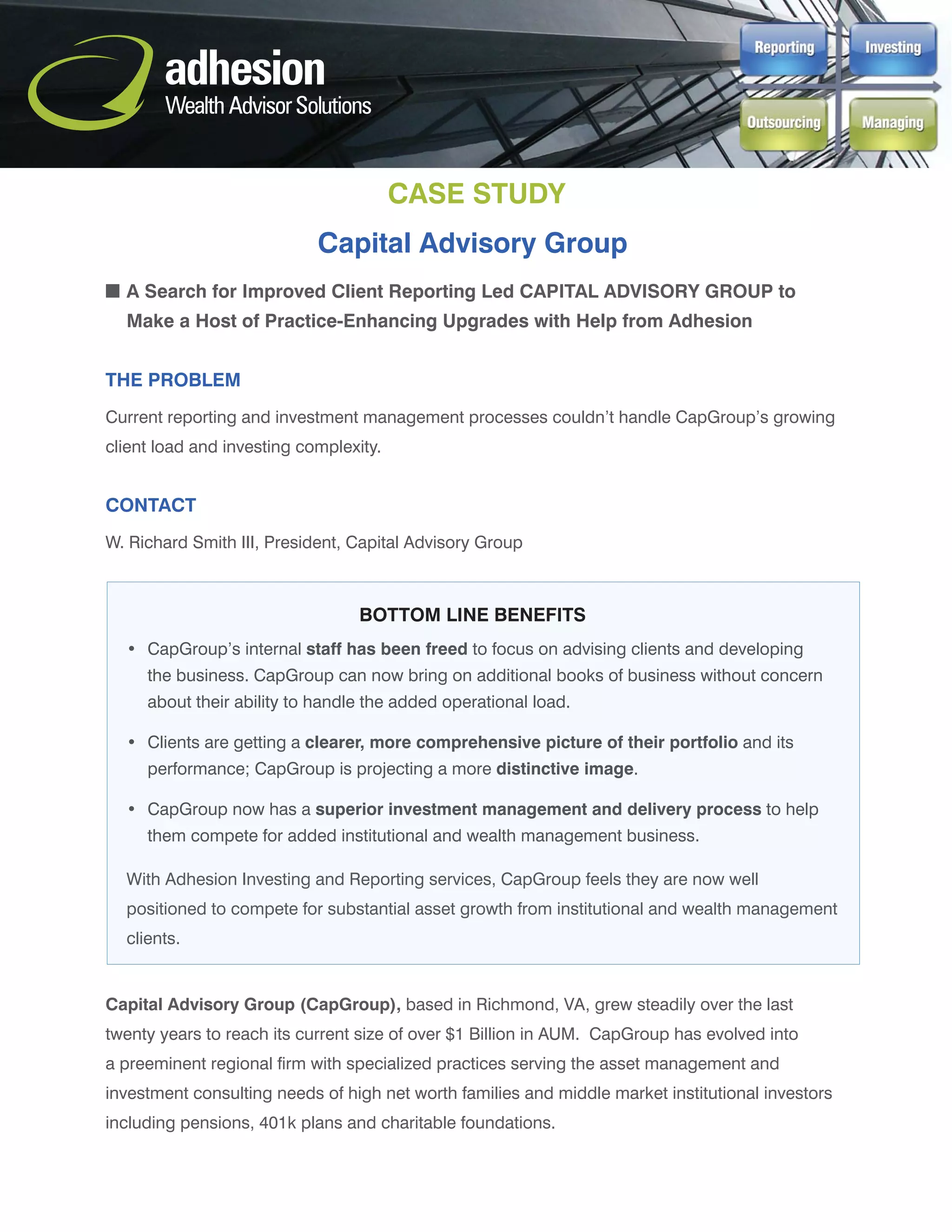 Case study Capital Advisory Group | PDF