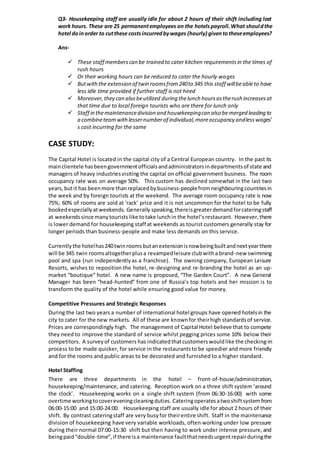 Solved Case Study: Strategy and HR Planning at the CAPITAL HOTEL | DOCX