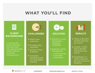 Case Study- National Restaurant Chain | PDF