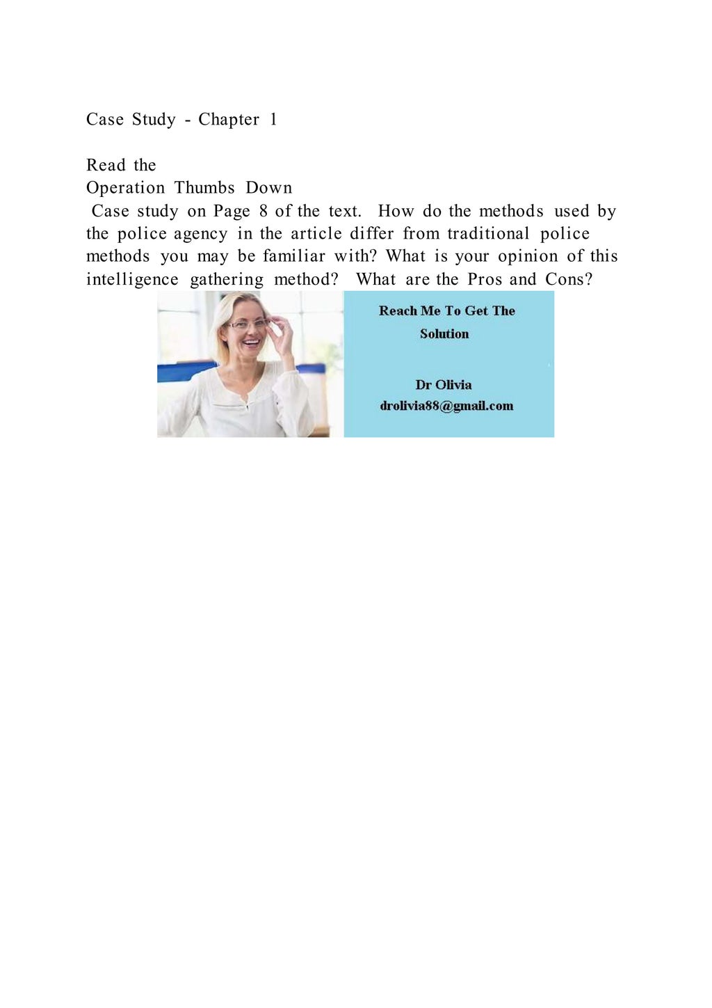 Case Study - Chapter 1Read the Operation Thumbs Down Case st | PDF