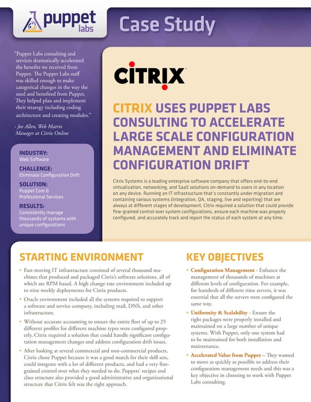 Citrix Puppet Case Study | PDF