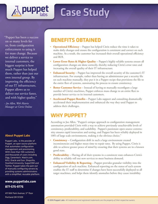 Citrix Puppet Case Study | PDF