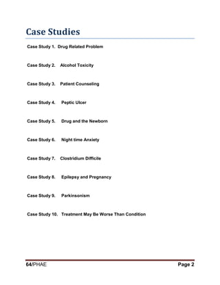 Case Studies Clinical pharmacy | PDF