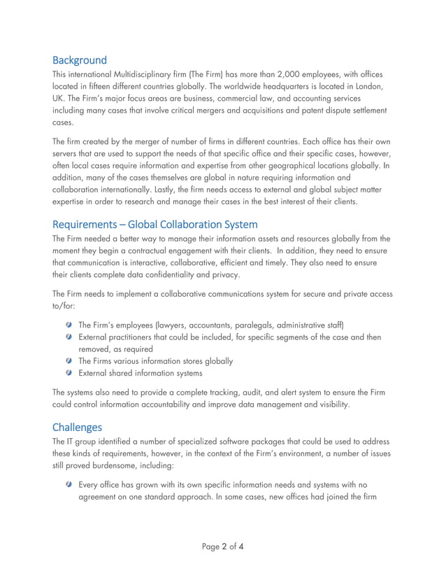 Case Study - Global Collaboration Multidisciplinary Professional ...