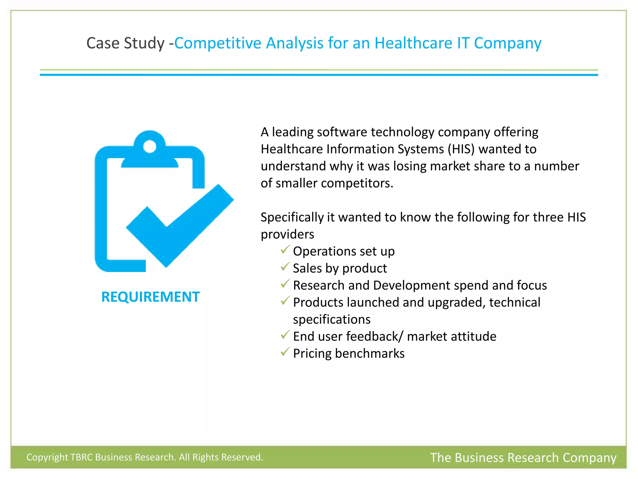 Case study competitive analysis for an healthcare it company | PDF