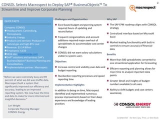 Case study complex planning using sap bpc | PPT