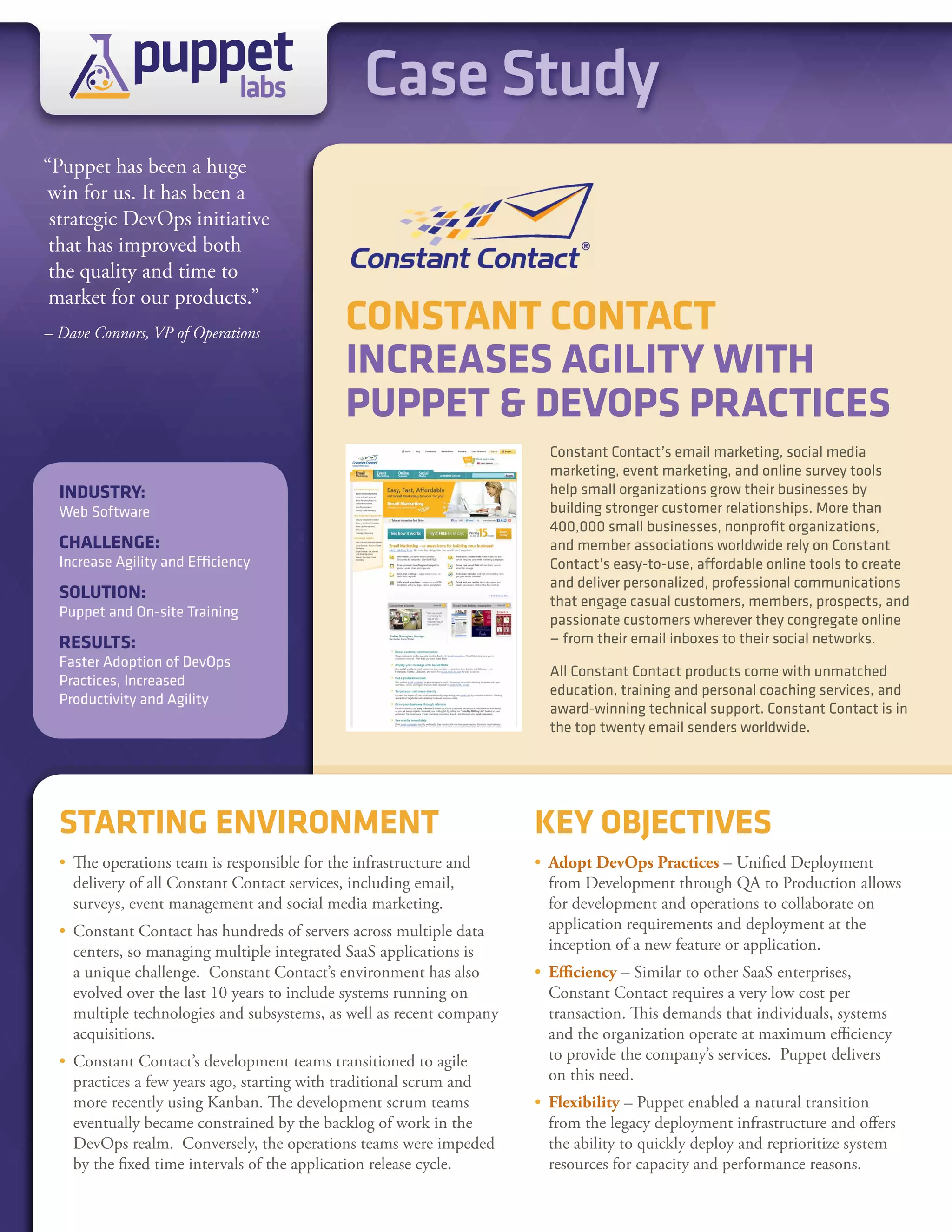 Constant Contact Puppet Case Study | PDF