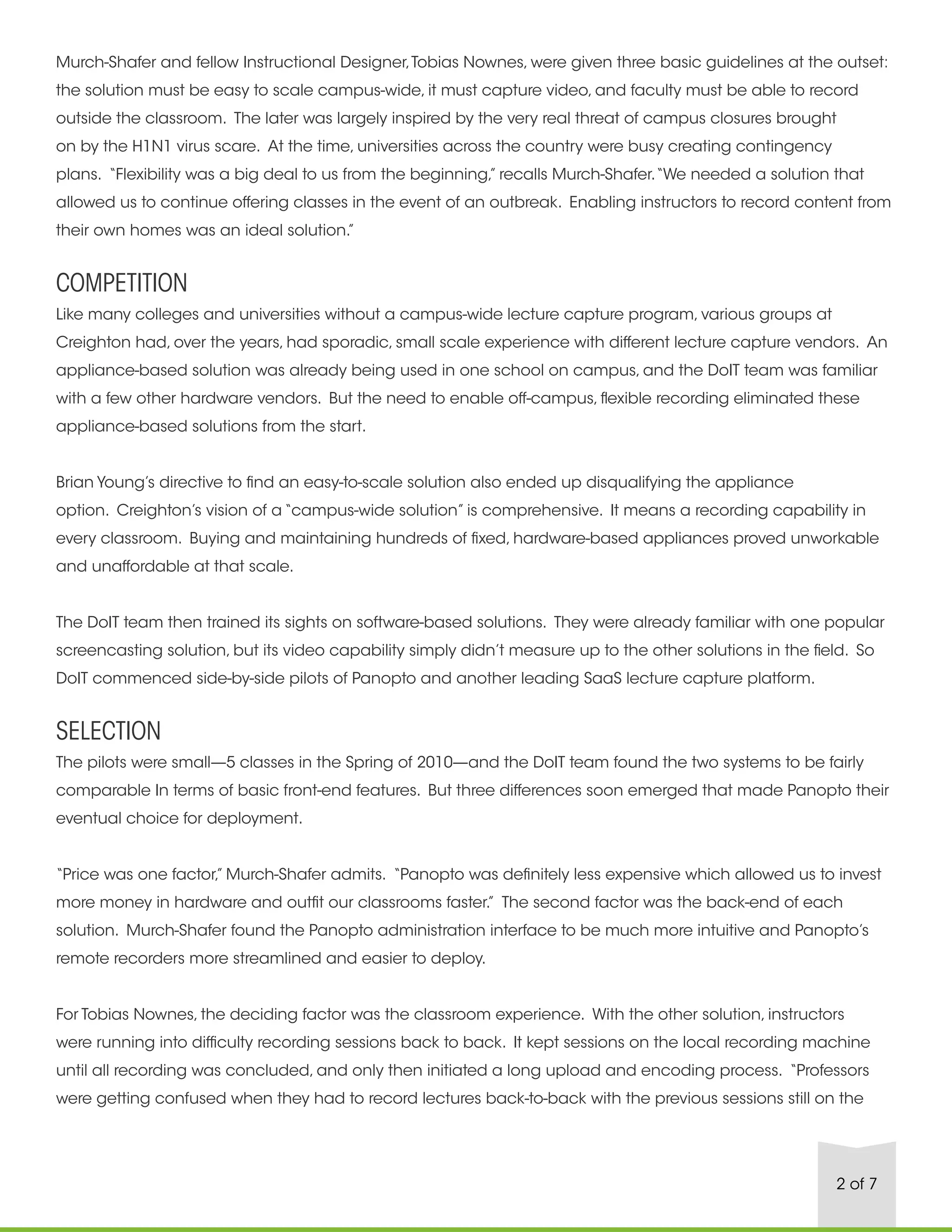 Case Study: Lecture Capture goes Campus-Wide at Creighton University ...