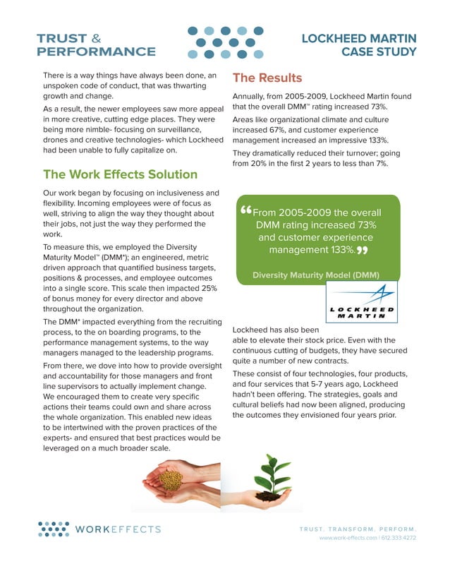 Case study-Lockheed Martin, reduces turnover by 13% | PDF | Business Administration | Business