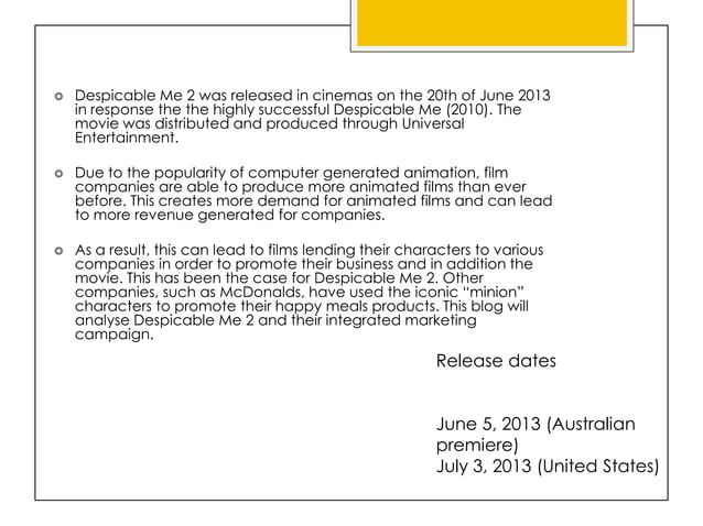 Case study despicable me 2 | PPT