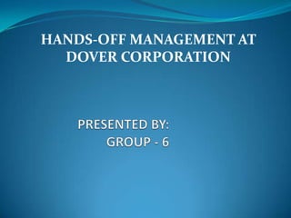 Case study dover | PPTX