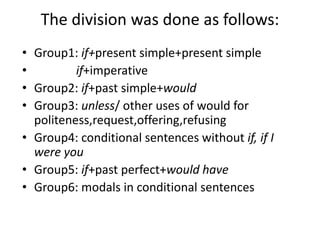 Case study english lesson conditionals | PPT