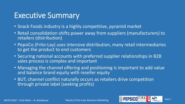 Case study - Exploring Channel Management at Pepsico Frito Lay | PDF ...