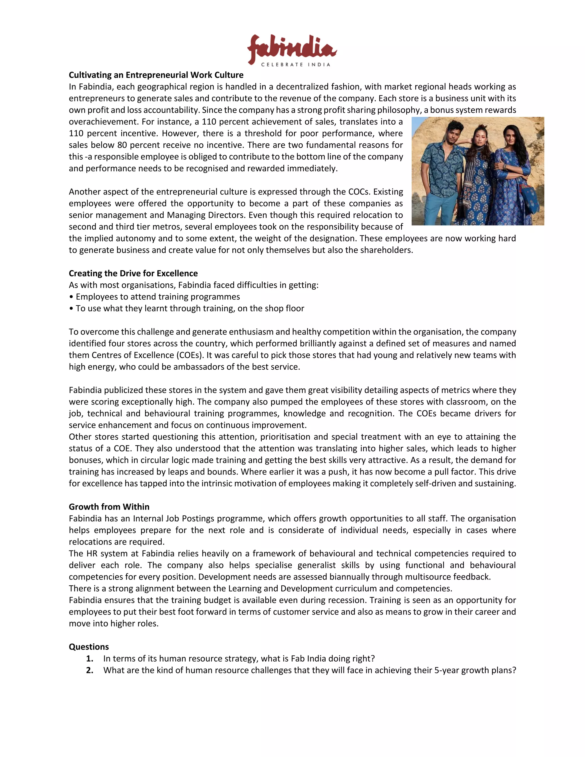 Case study fabindia | PDF