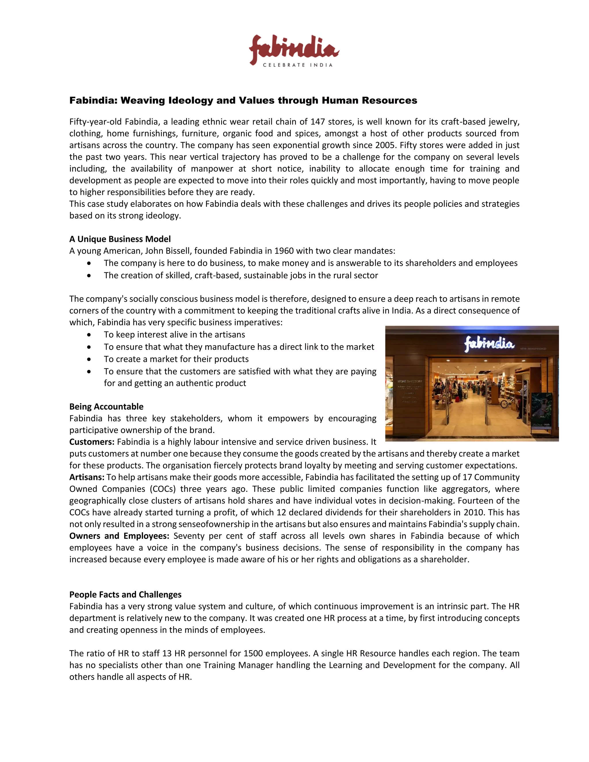 Case study fabindia | PDF