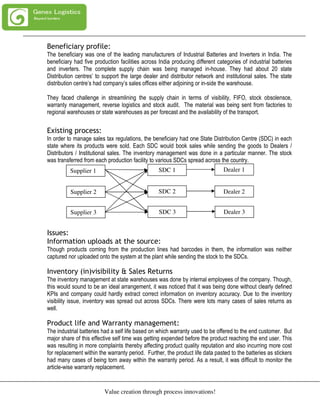 Case Study: Genex Logistics 3PL Solution for a Leading Power Back-up ...