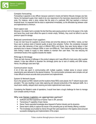 Case Study: Genex Logistics 3PL Solution for a Leading Apparel ...