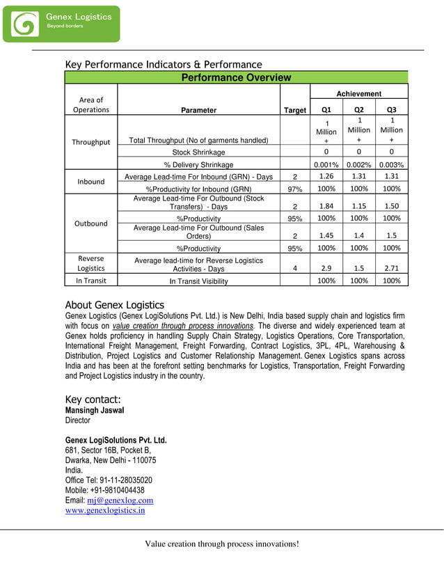 Case Study: Genex Logistics 3PL Solution for a Leading Apparel ...