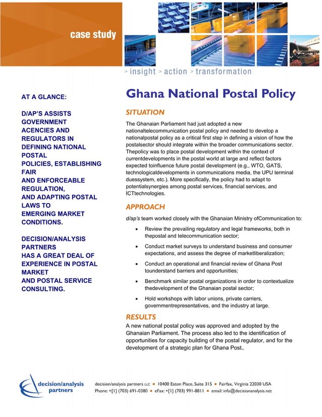 Case study ghana postal policy | PDF