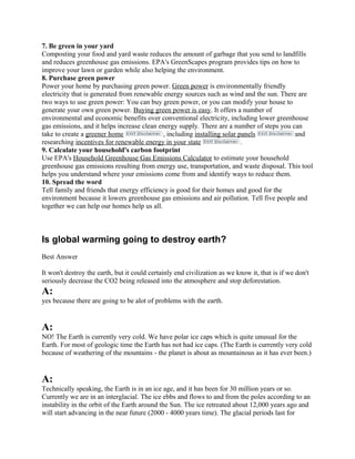 Case study global warming | DOC