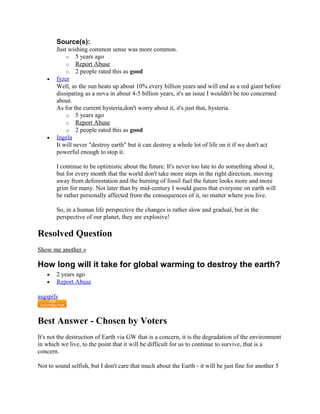 Case study global warming | DOC