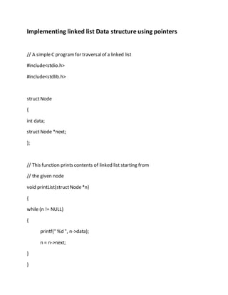 Case study how pointer plays very important role in data structure | PDF