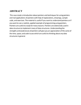 Case study how pointer plays very important role in data structure | DOCX