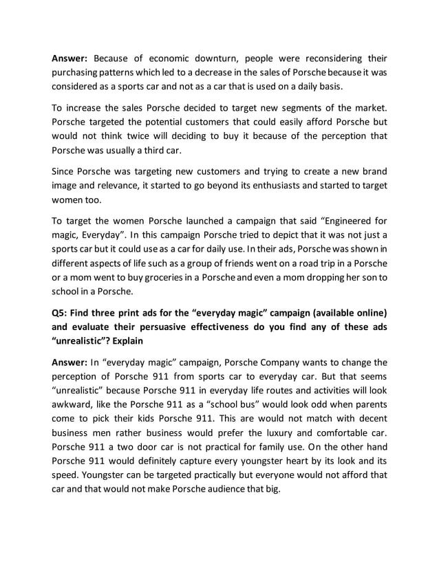 Case Study: How Porsche created new relevance or a revered icon. | DOCX ...