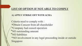 Case study How to avoid Enforcement action by ACRA | PPTX